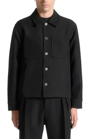 Manière De Voir Benoit Twill Pocket Cropped Shirt - Black