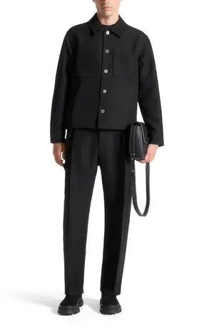 Manière De Voir Benoit Twill Pocket Cropped Shirt - Black
