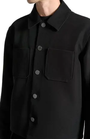 Manière De Voir Benoit Twill Pocket Cropped Shirt - Black