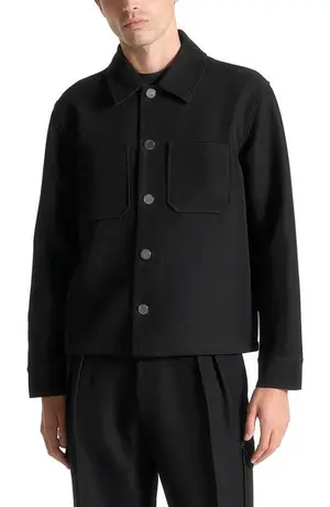 Manière De Voir Benoit Twill Pocket Cropped Shirt - Black