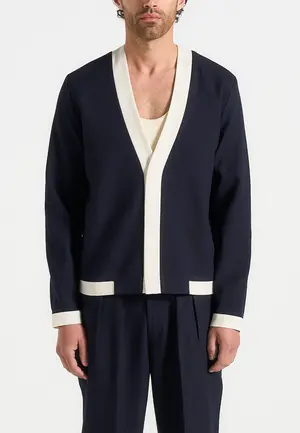Manière De Voir Tailored Cardigan With Contrast Placket