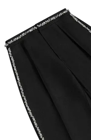 Manière De Voir Tailored Trousers With Embellishments - Black