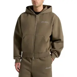 Manière De Voir Relaxed Fit Zip Hoodie - Olive