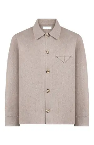 Manière De Voir Leo Textured Tailored Long Sleeve Overshirt