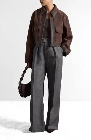 Manière De Voir Suede And Pebbled Leather Jacket