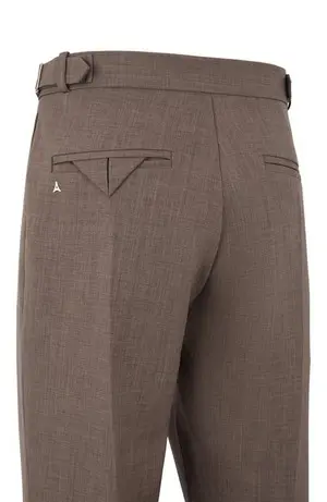 Manière De Voir Regular Fit Hatched Tailored Trousers