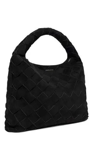 Manière De Voir Aubin Suede Woven Hobo Bag