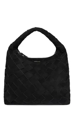 Manière De Voir Aubin Suede Woven Hobo Bag