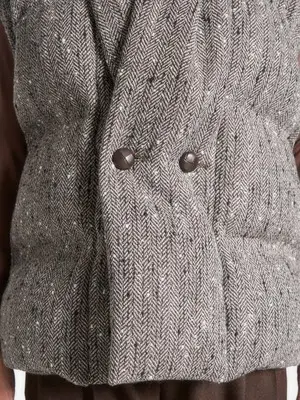 Manière De Voir Inez Herringbone Wool Wrap Puffer Jacket