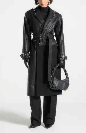 Women's Vegan Leather Trench Coats