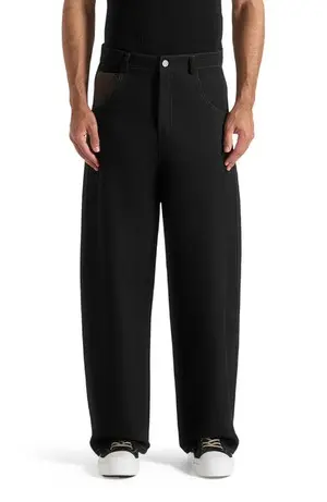 Manière De Voir Lazare Wide Leg Twill Trousers - Black