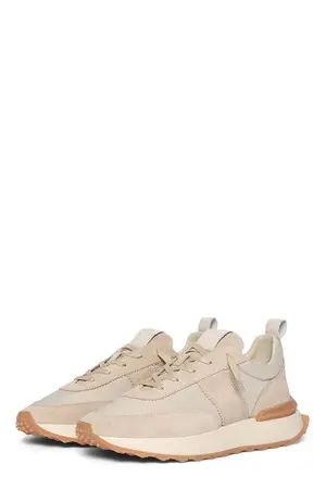 Manière De Voir Monaco Suede And Nylon Runner - Cream