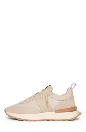 Manière De Voir Monaco Suede And Nylon Runner - Cream