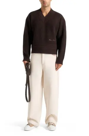 Manière De Voir Remi V-neck Knit Jumper - Brown