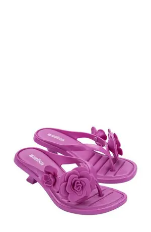 Melissa Petals Kitten Heel Flip Flop - Lilac