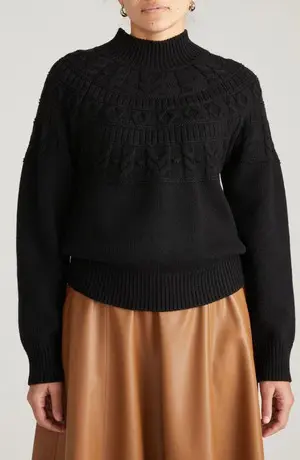 Universal Standard Safiya Mock Neck Sweater - Black