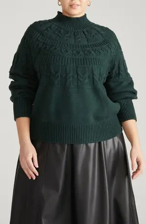 Universal Standard Safiya Mock Neck Sweater - Scarab Green