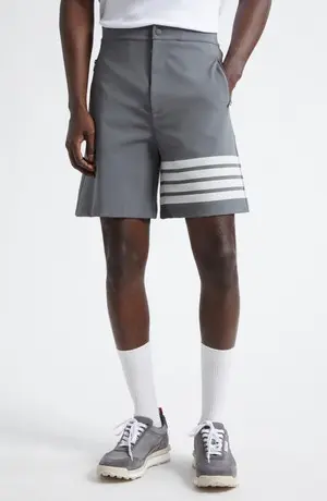 Thom Browne 4-bar Tech Shorts - Medium Grey