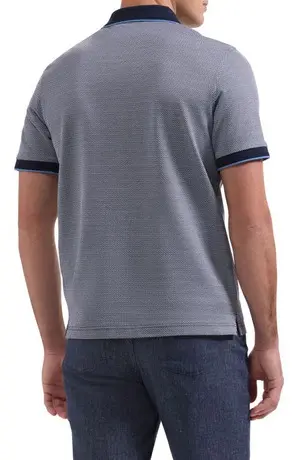 Bugatchi Quarter Zip Polo - Navy