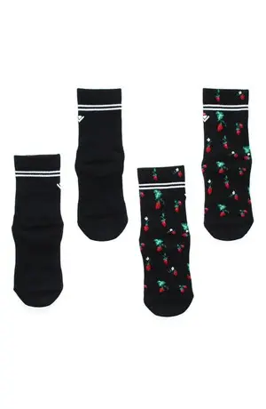 AREBESK 2-pack Classic Crew Grip Socks - Black Multi