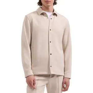 Bugatchi Soft Touch Knit Shirt Jacket - Almond