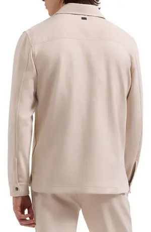 Bugatchi Soft Touch Knit Shirt Jacket - Almond