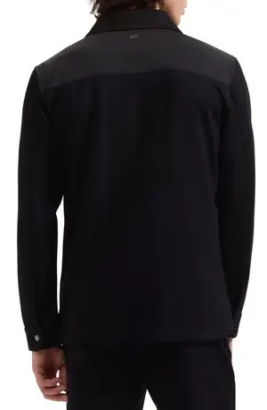 Bugatchi Soft Touch Knit Shirt Jacket - Black