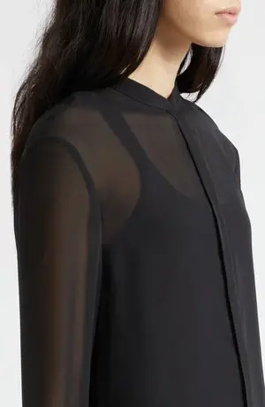 Emporio Armani Techno Sheer Georgette Tunic - Solid Black