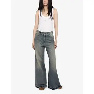 Zadig&Voltaire Eli Wide-leg Mid-rise Jeans - Light Blue
