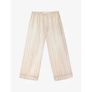 THE WHITE COMPANY Striped Cropped Cotton-poplin Pyjama Bottoms - Ecru