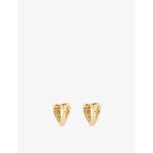 Astley Clarke Biography Heart Huggie Earrings - Yellow Gold Vermeil