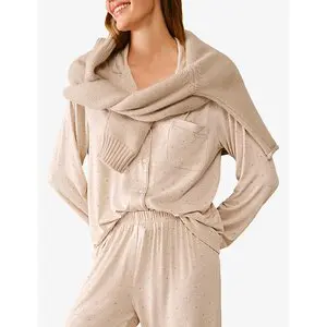 THE WHITE COMPANY Dotted Relaxed-fit Jersey Pyjamas