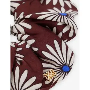 Sandro Floral-print Silk Scrunchie