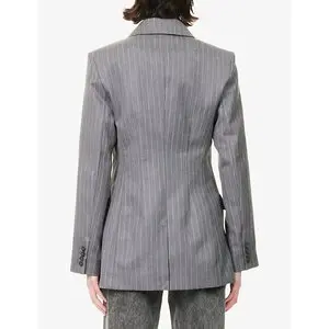 ANINE BING Tiphaine Pinstripe Wool Blazer