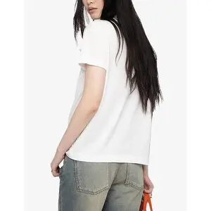 Zadig&Voltaire Cotton-jersey T-shirt With Wings Brooch