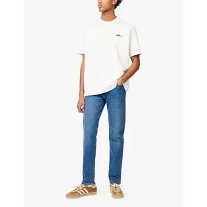Paul Smith Brand-patch Tapered-leg Stretch-denim Jeans - Blue