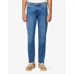 Paul Smith Brand-patch Tapered-leg Stretch-denim Jeans - Blue