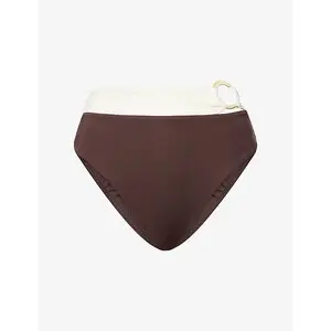 Monday Swimwear Costa Rica High-waisted Bikini Bottoms - Espresso/ivory