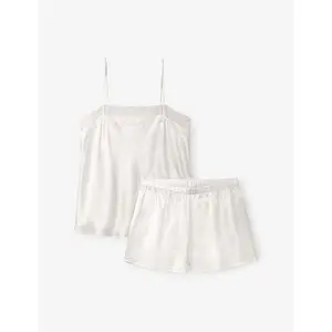 THE WHITE COMPANY Lace-trim Square-neck Silk Pyjama Set - Ivory