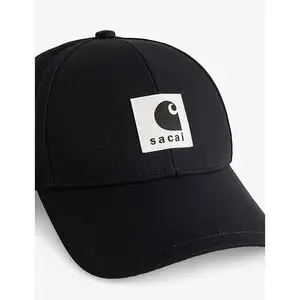 Sacai X Carhartt Wip Brand-patch Baseball Cap - Black