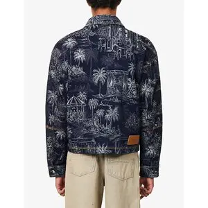 Amiri Chateau Palms Jacquard Denim Jacket