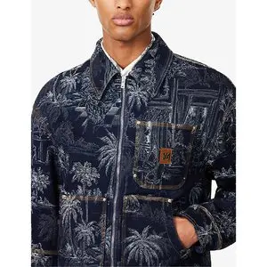 Amiri Chateau Palms Jacquard Denim Jacket