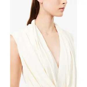 Alaïa Hooded Draped Woven Bodysuit