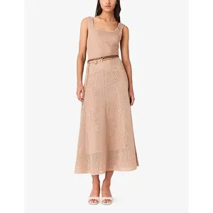 Maje Sleeveless Rhinestone-knit Maxi Dress