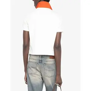 Zadig&Voltaire Logo-embroidered Cotton Polo Shirt - Cream