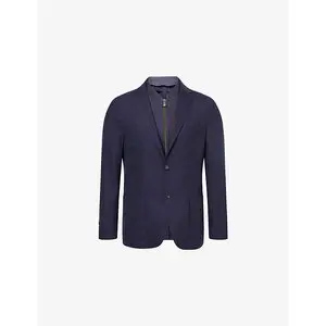 Corneliani Contrast-panel Notch-lapels Wool Blazer