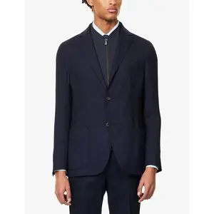 Corneliani Contrast-panel Notch-lapels Wool Blazer
