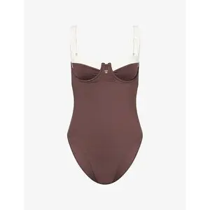 Monday Swimwear Clovelly Underwired Swimsuit - Espresso/ivory
