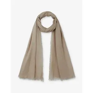 THE WHITE COMPANY Fringed-trim Modal Scarf - Fawn