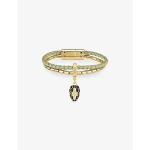 BVLGARI Serpenti Forever Leather Bracelet - Green